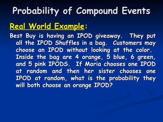 Probability of Compound Events for Math 8.ppt