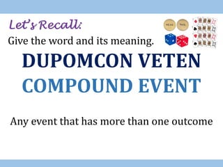 Probability of Simple and Compound Events | PDF