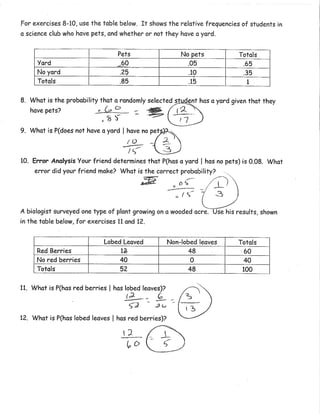 Probability practice pages answers | PDF