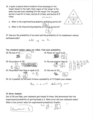 Probability practice pages answers | PDF