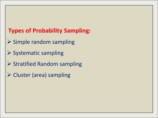 Methods of Probability sampling | PPTX