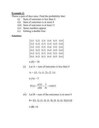 Probability (throwing die) | PDF