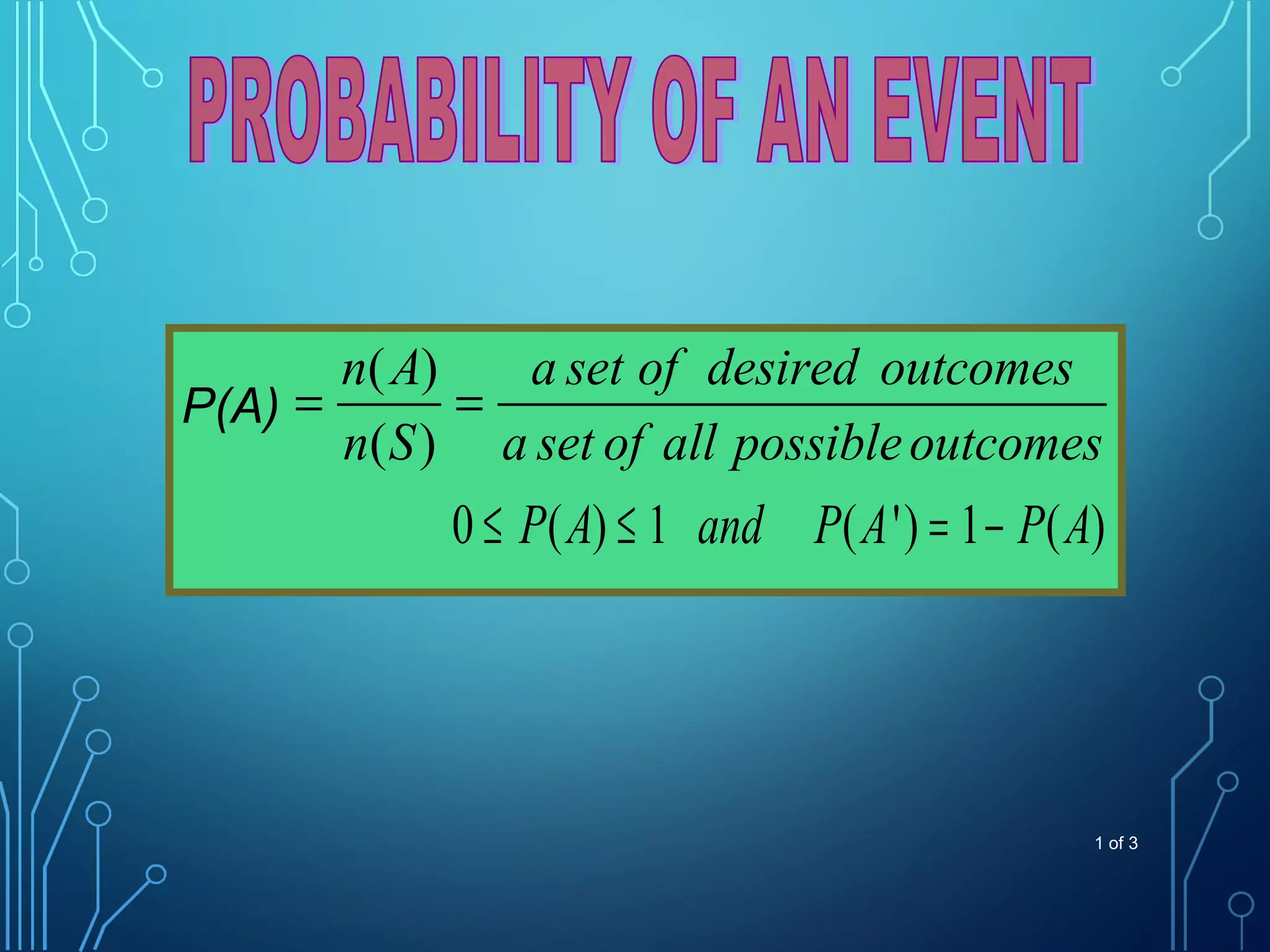 Probabilty of Events | PPT