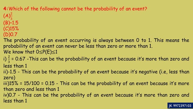 Probabilty ppt by jk | PPT