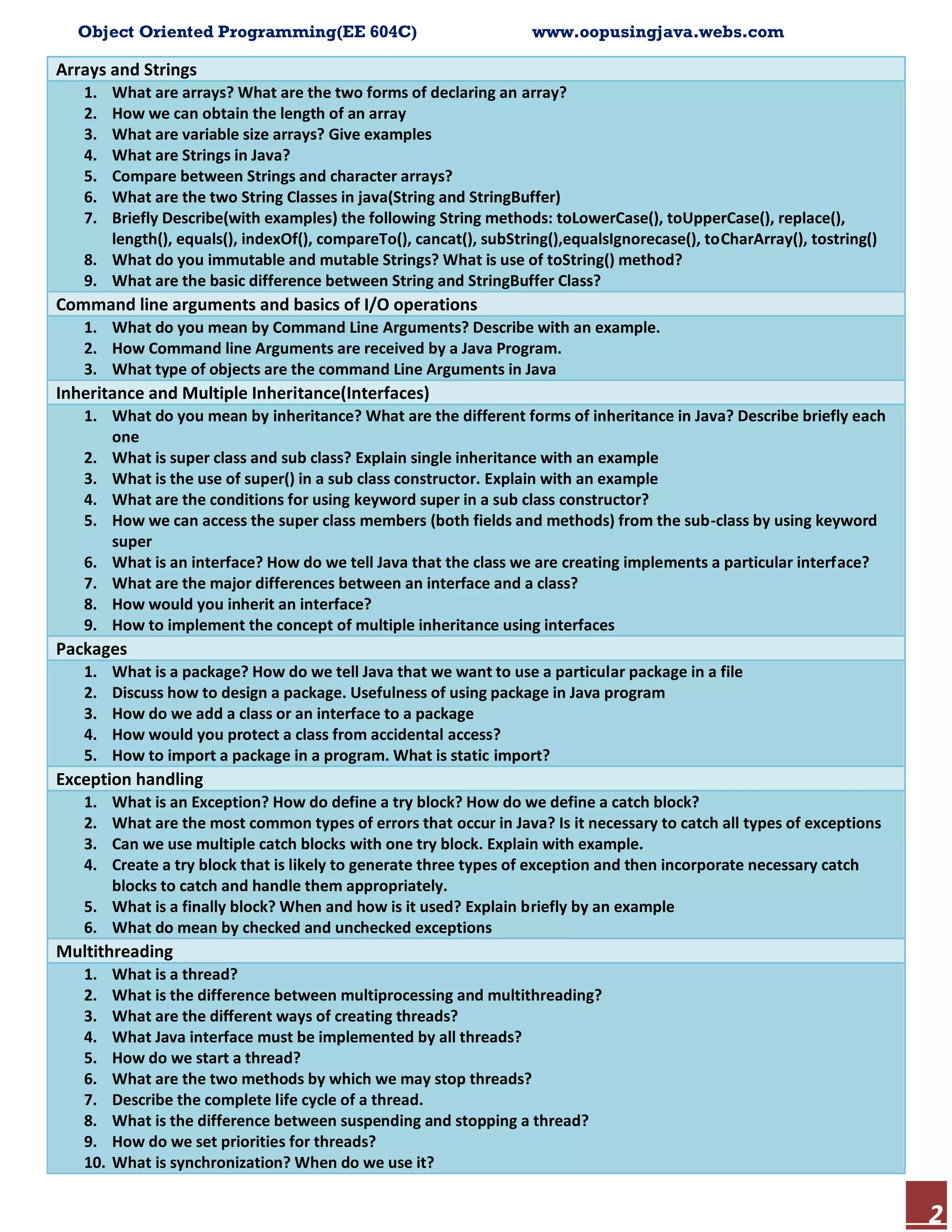 Probable questions for semester exam | PDF