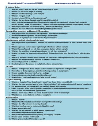 Probable questions for semester exam | PDF