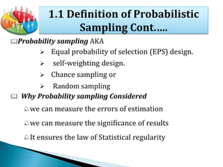 Probablistic sampling design | PDF