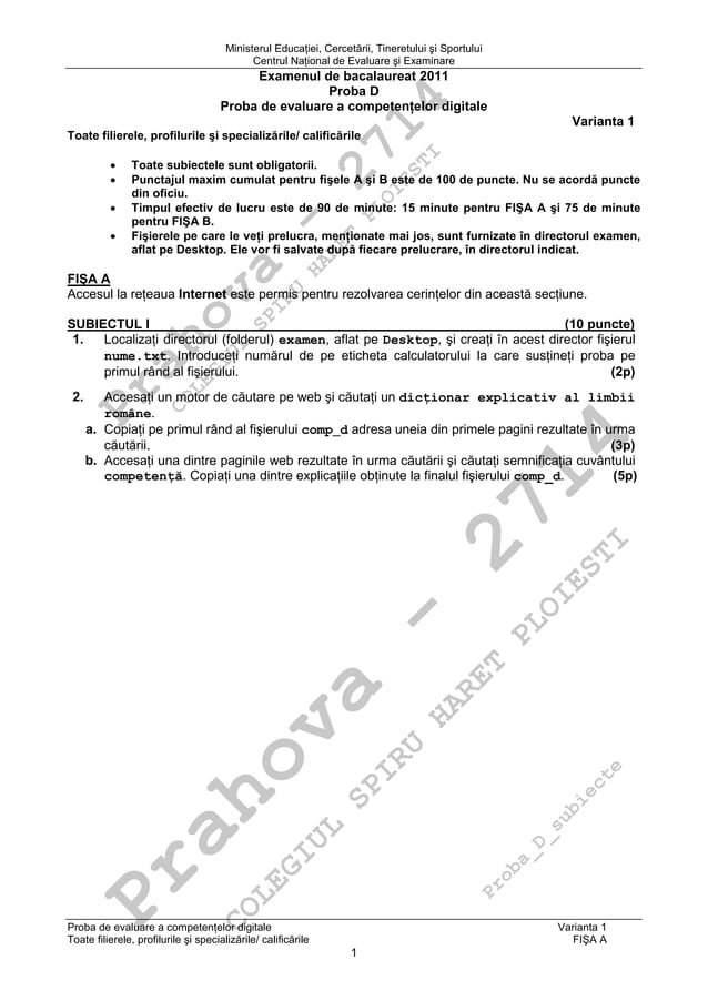 Proba d competente_digitale_var_01_fisa_a | PDF