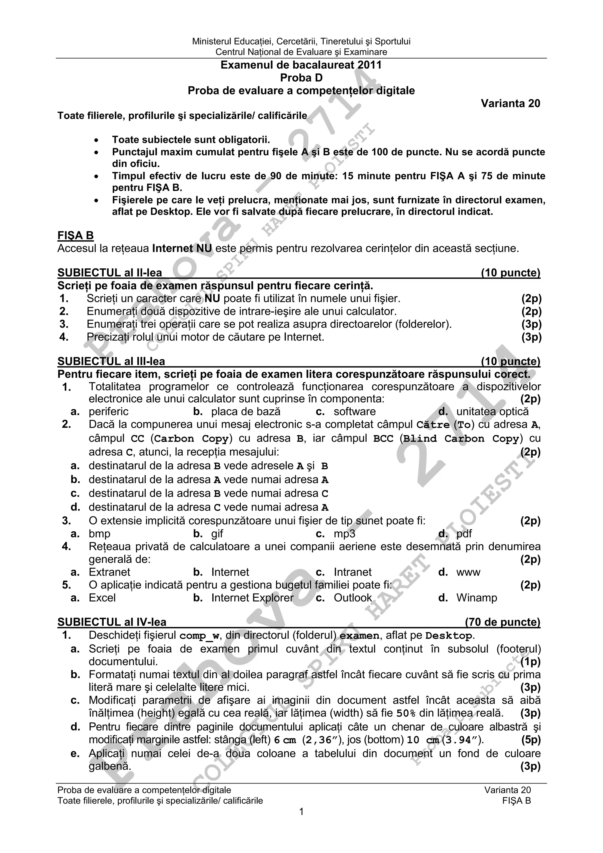 Proba d competente_digitale_var_20_fisa_b | PDF