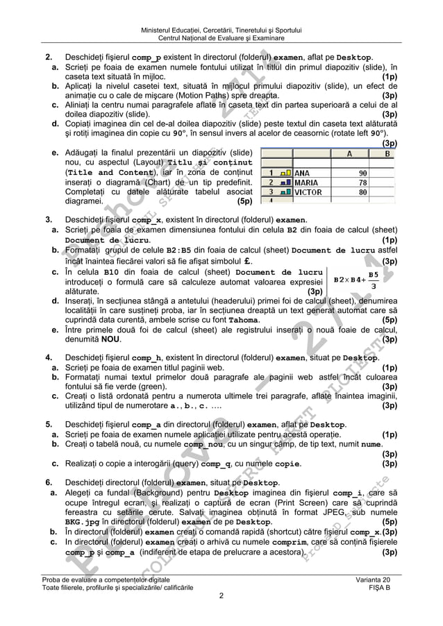 Proba d competente_digitale_var_20_fisa_b | PDF