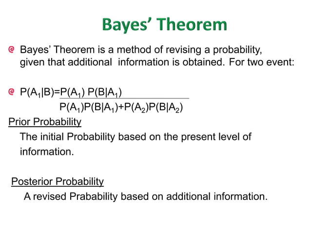 Probability Concept and Bayes Theorem | PPT