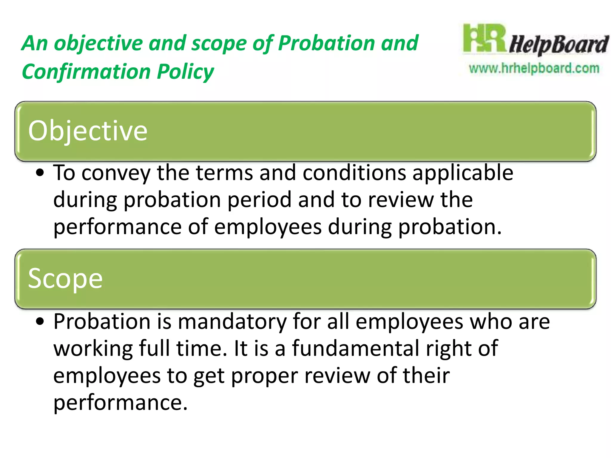 Probation and confirmation policy for employee -Hrhelpboard | PPTX