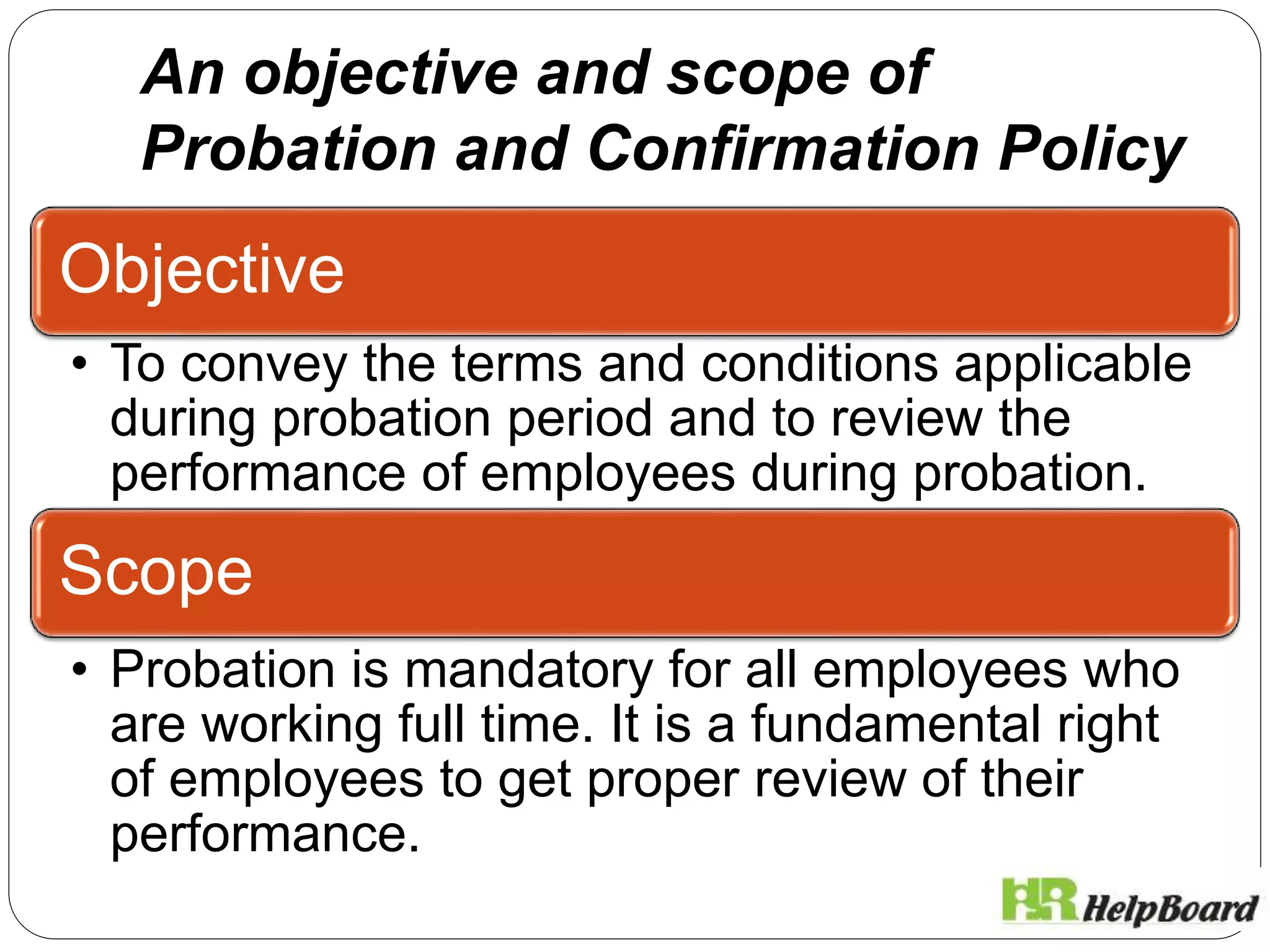 Probation and Confirmation Policy | PPTX