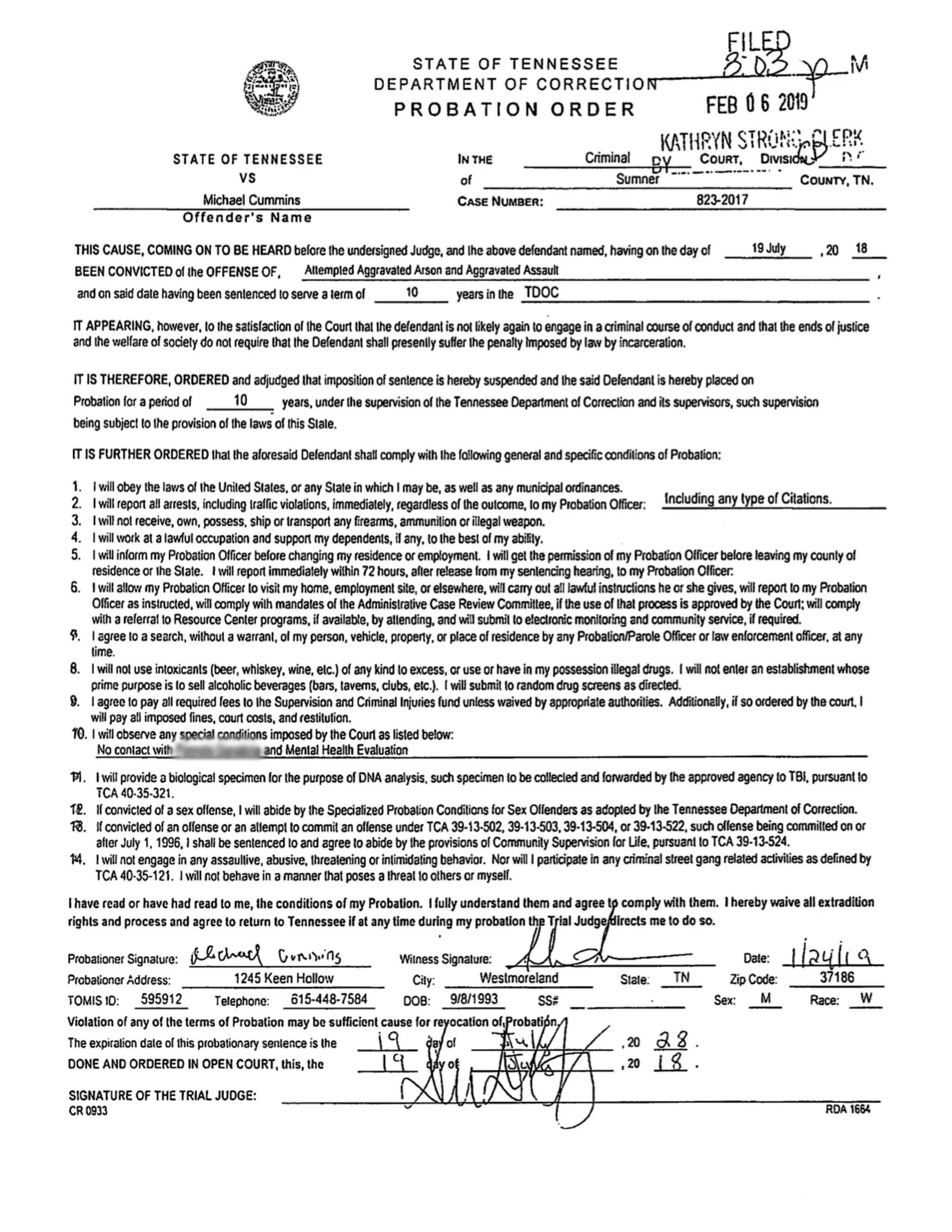 Probation order copy | PDF