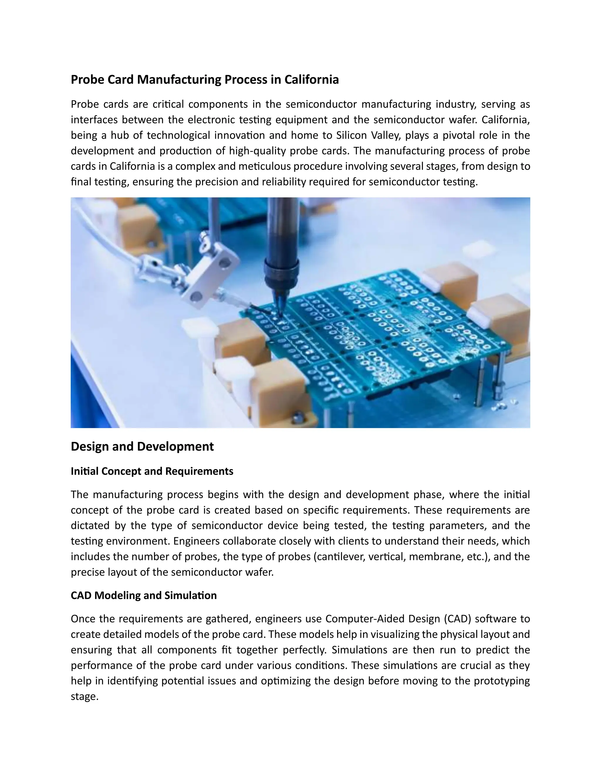 Probe Card Manufacturing Process in California | PDF | Free Download