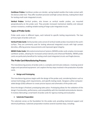 Probe Card Manufacturing Revolutionizing Semiconductor Testing. | PDF