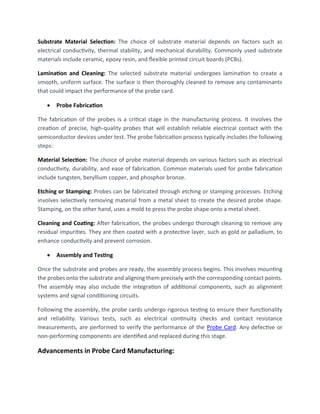 Probe Card Manufacturing Revolutionizing Semiconductor Testing. | PDF