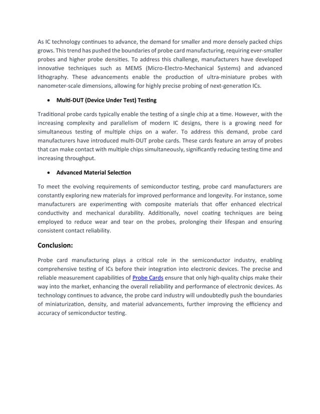 Probe Card Manufacturing Unveiling The Technology Behind Semiconductor ...