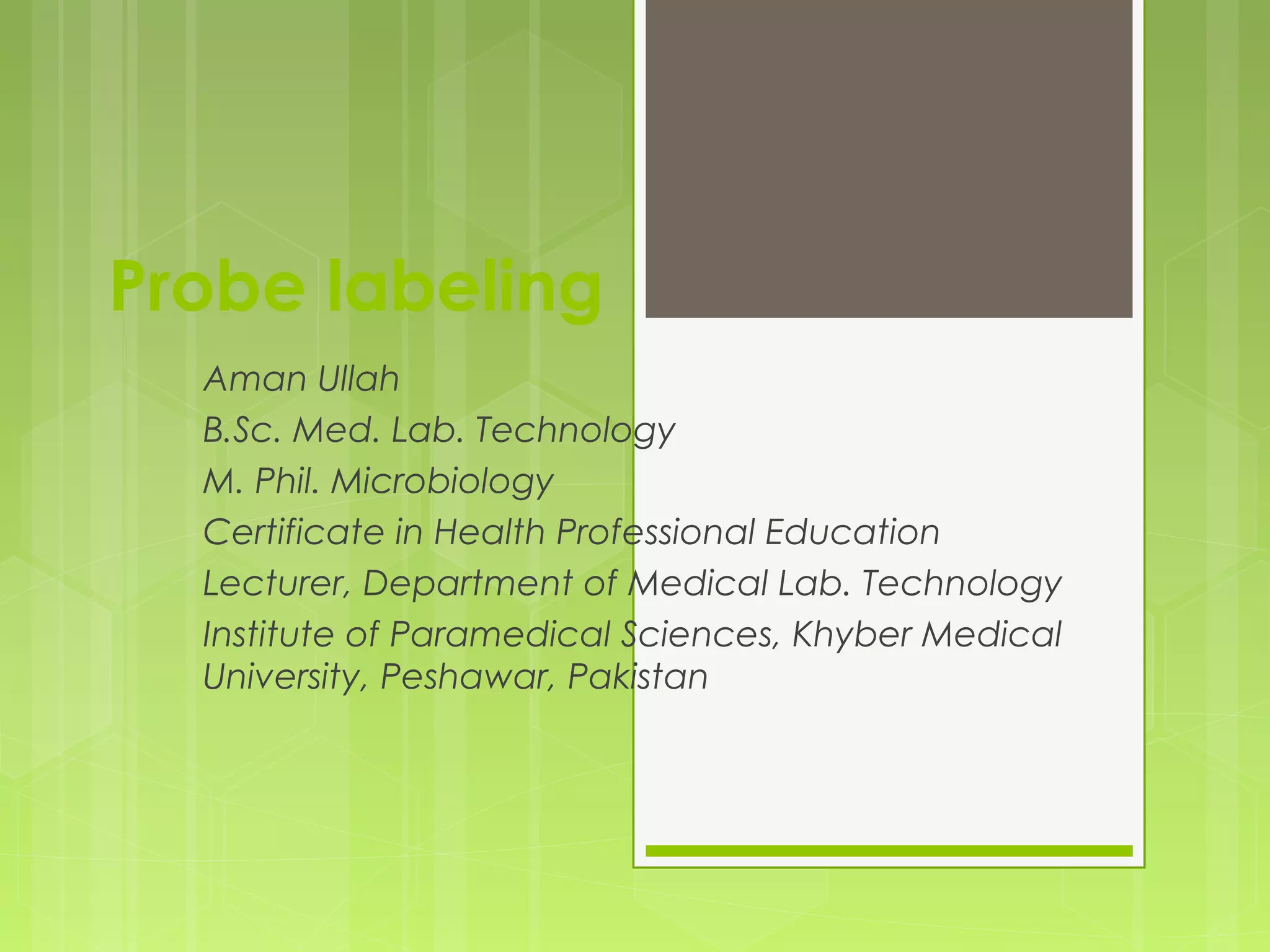 Probe labeling | PPT