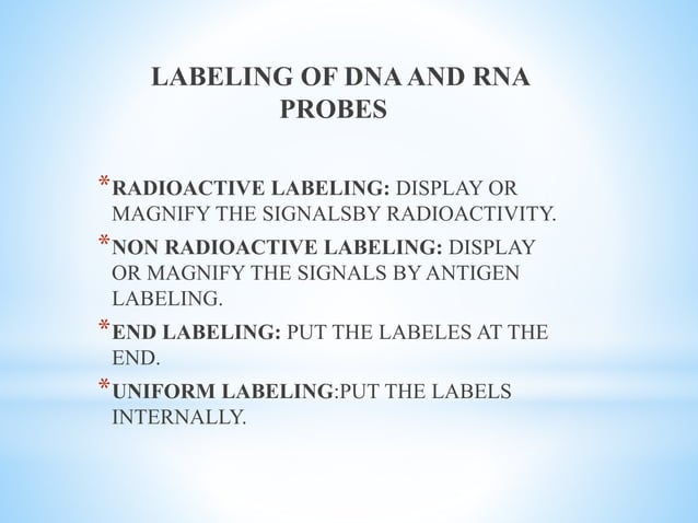 Probe labelling and hybridization | PPTX | Chemistry | Science
