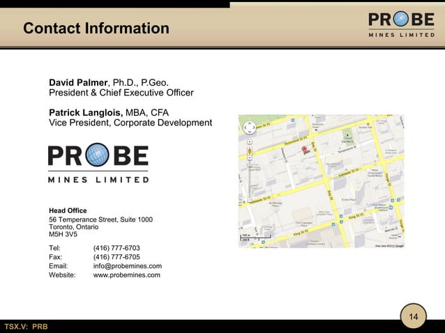 Probe mines presentation_april7.2014 | Commodities | Economy