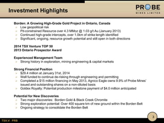 Probe mines presentation_april7.2014 | Commodities | Economy