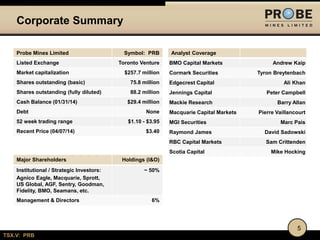 Probe mines presentation_april7.2014 | Commodities | Economy
