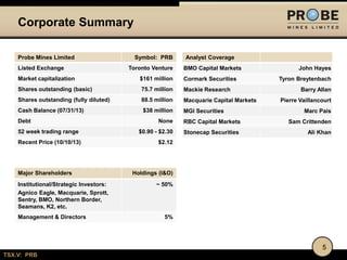 Probe mines presentation_october11.2013 | Commodities | Economy
