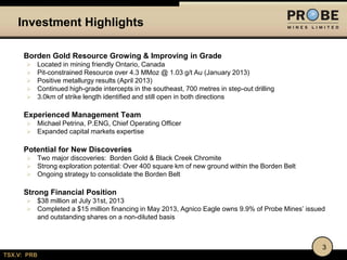 Probe Mines Presentation October 2013 | PPT