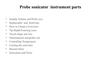 the probe sonicator instrument parts.pptx