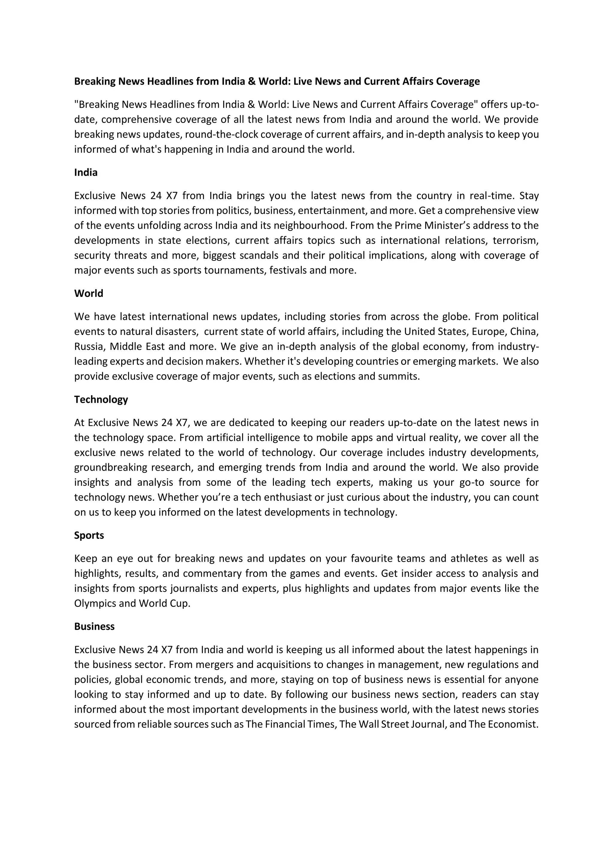 News Headlines | PDF