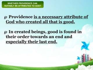 Divine Providence according to St. Thomas | PPT