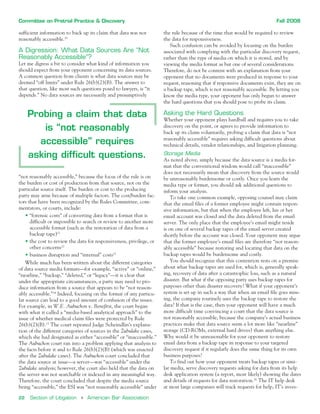 Probing Claims That Data Is Not Reasonably Accessible Seth Row Aba Pp&D ...