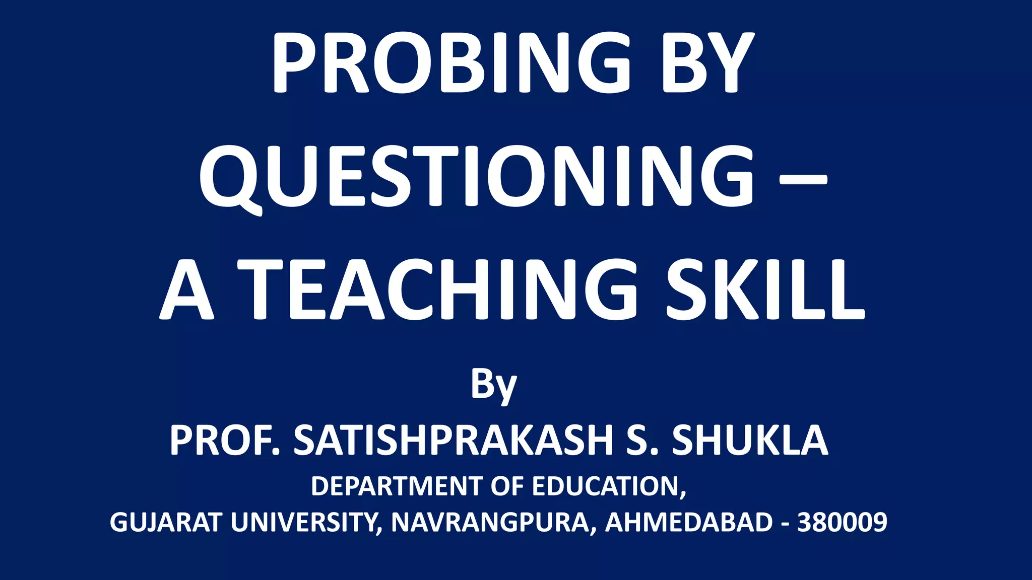 Probing by questioning skill | PDF