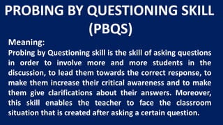Probing by questioning skill | PDF