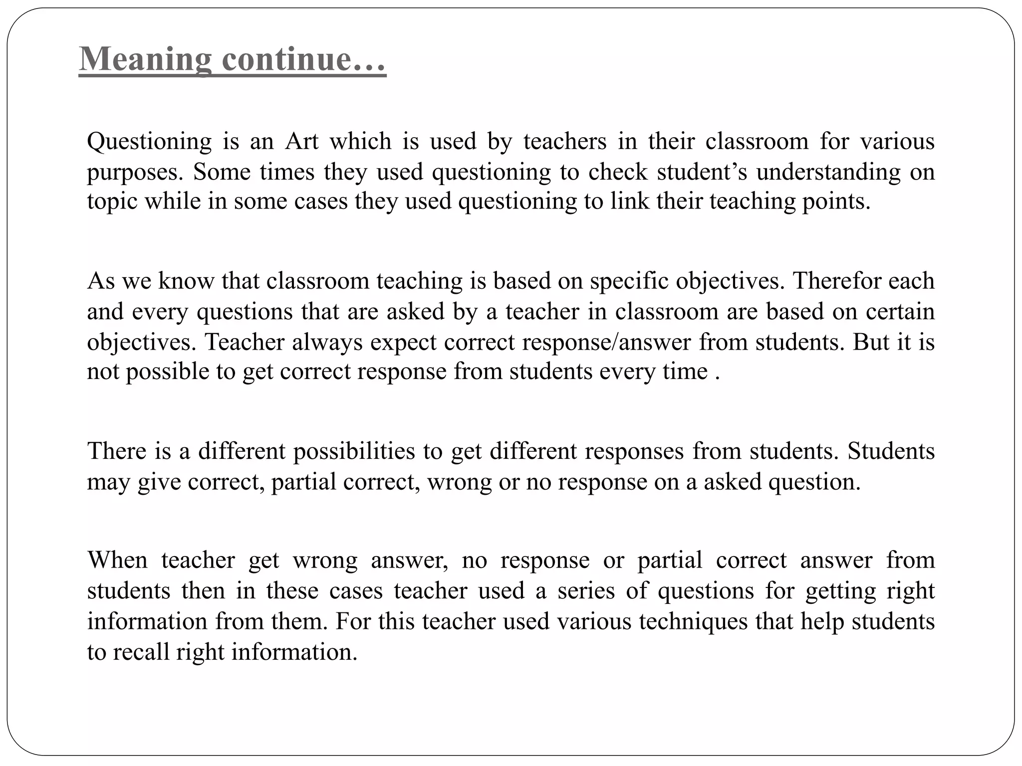 Probing Questioning Skill | PPT