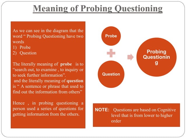 Probing Questioning Skill | PPT