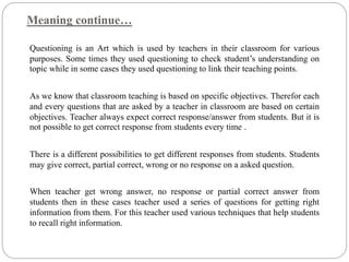 Probing Questioning Skill | PPT