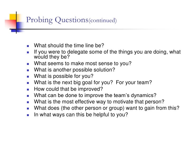 Halstead Executive Coaching Probing Questions