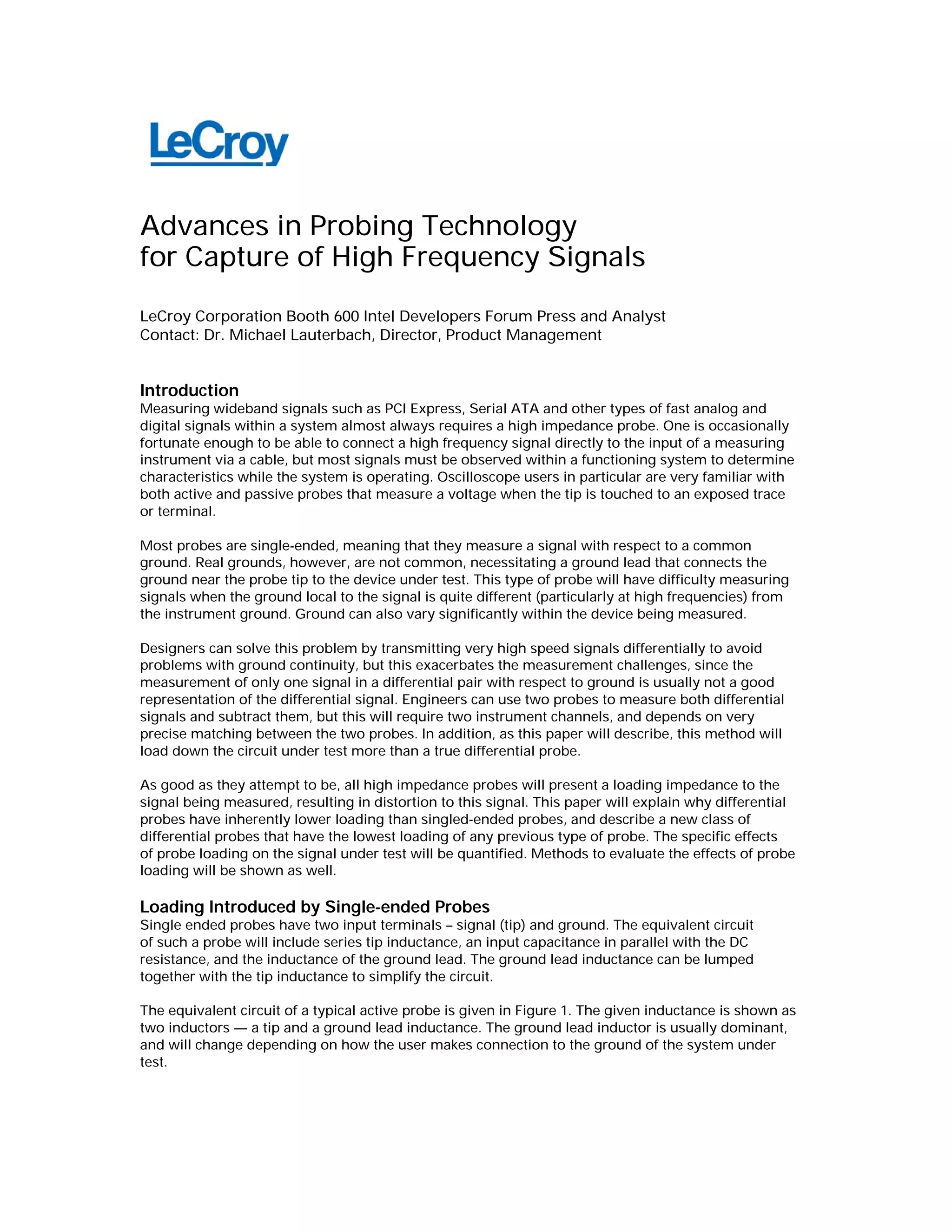 Probing technology | PDF