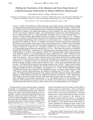 Probing the chemistries of flavin ring systems of p hydroxybenzoate ...