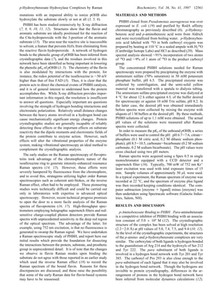 Probing the chemistries of flavin ring systems of p hydroxybenzoate ...