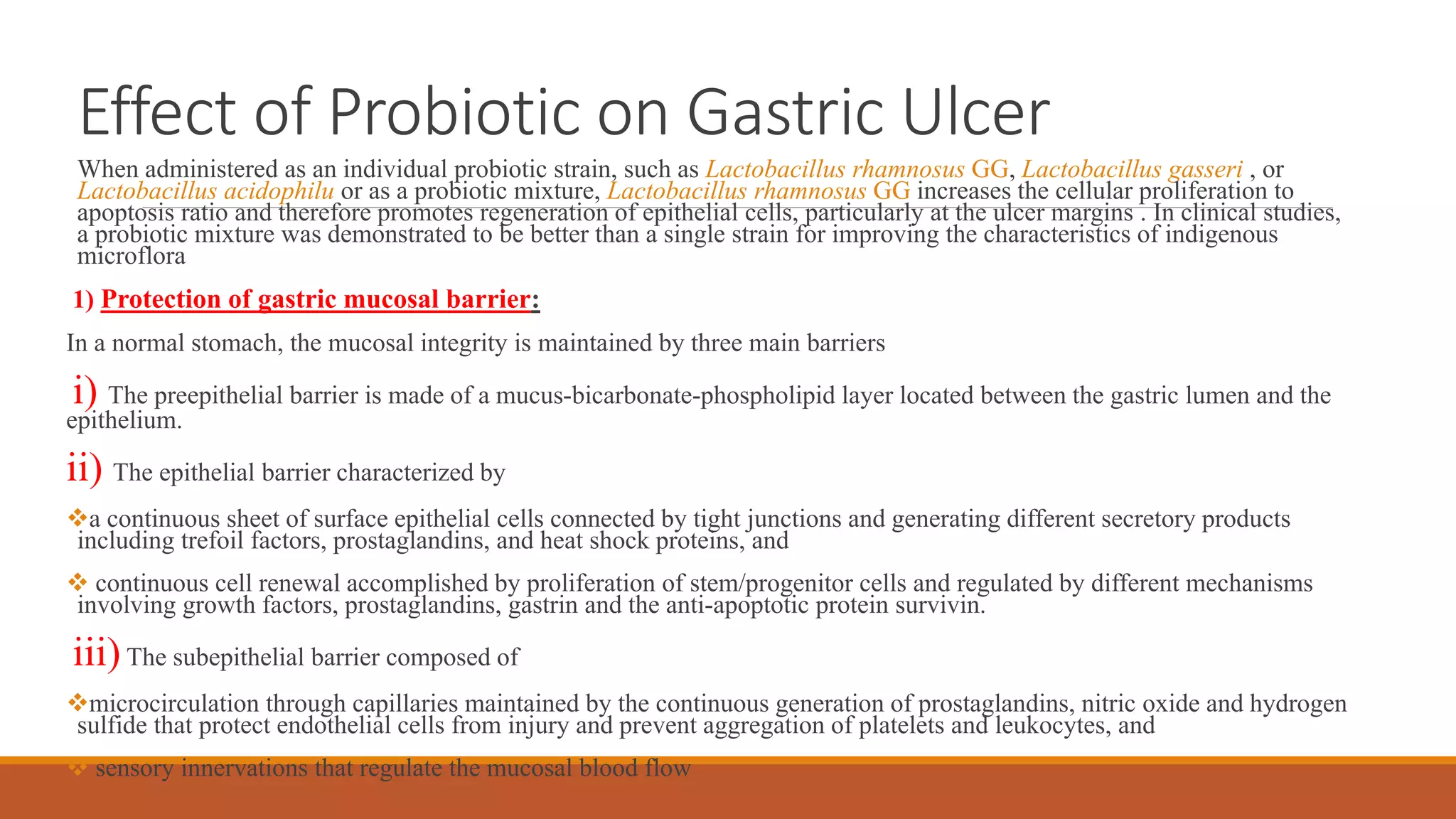 Probiotic on gastric ulcer | PPTX