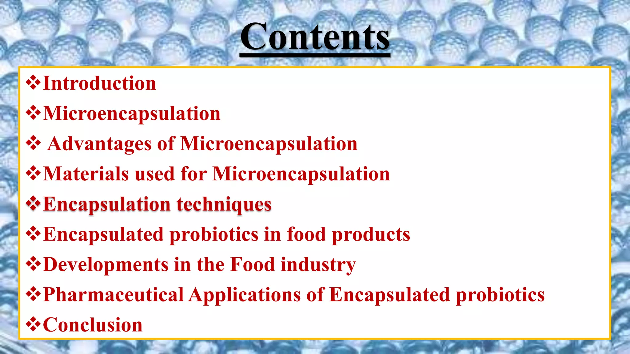 Micro-encapsulation of Probiotics | PPTX