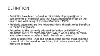 Probiotics | PPTX | Digestive Disorders | Diseases and Conditions