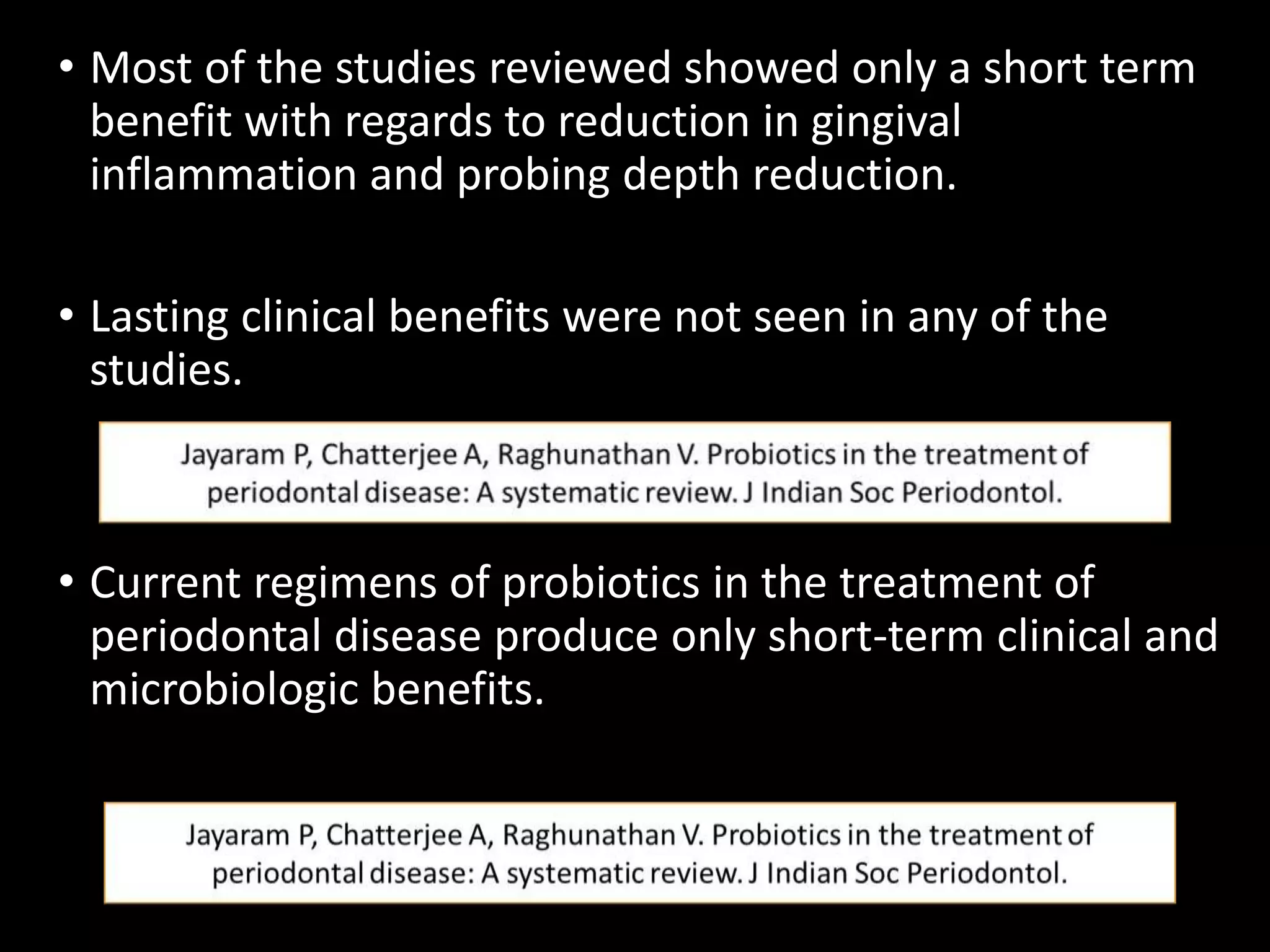 Probiotics in periodontal health and disease | PPTX