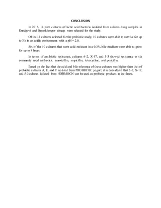 Probiotic yogurt | PDF