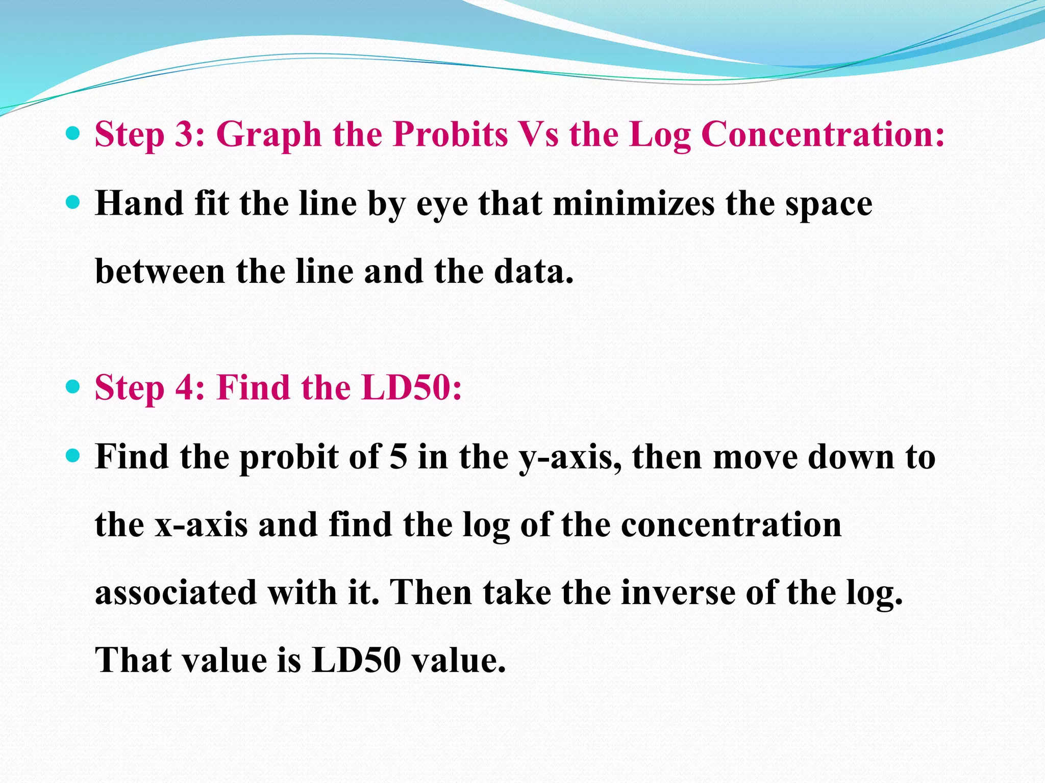 Probit analysis in toxicological studies | PPTX