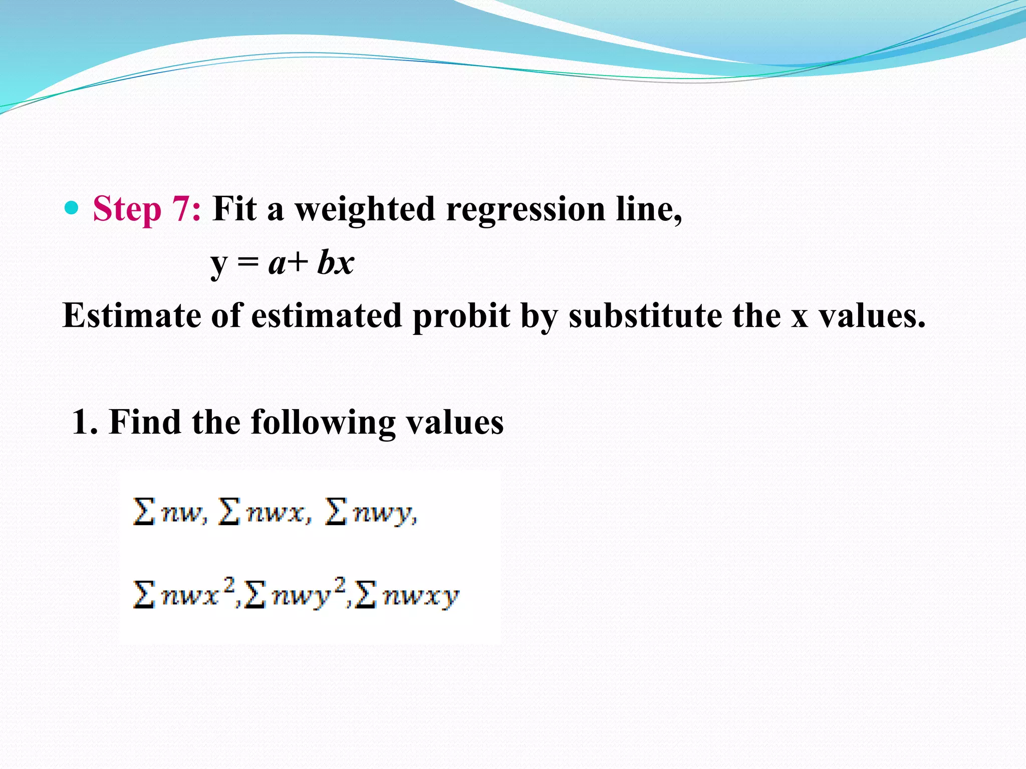 Probit analysis in toxicological studies | PPTX