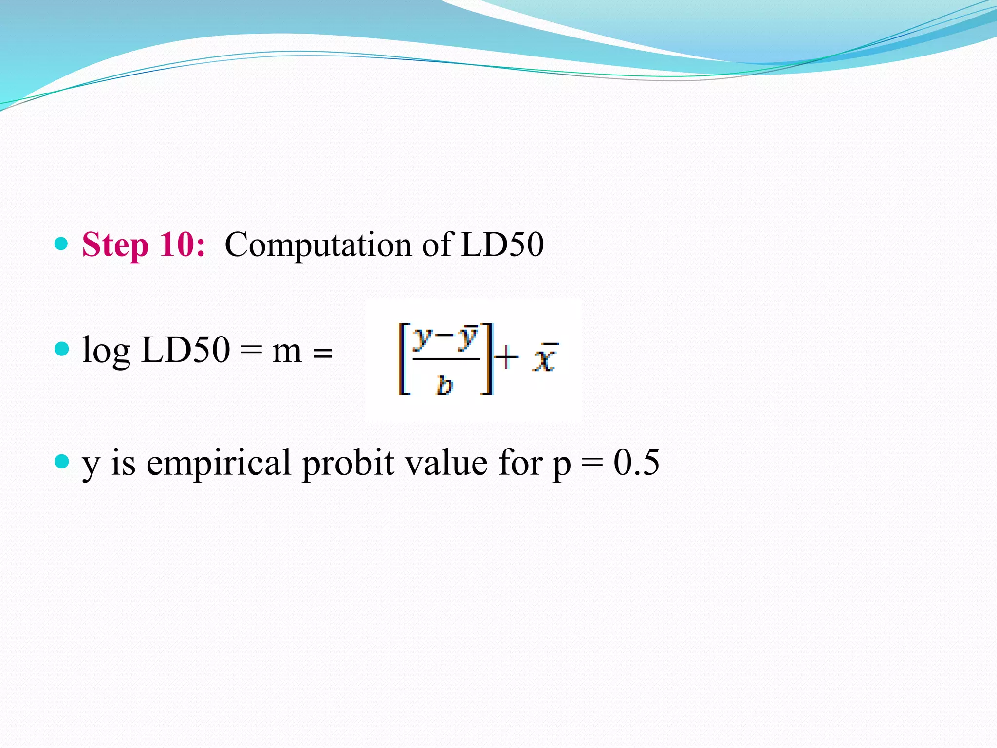 Probit analysis in toxicological studies | PPTX
